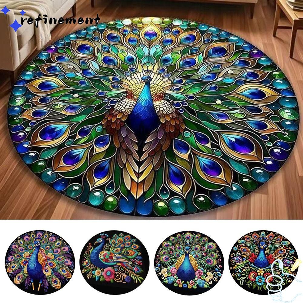 REFINEMENT Peacock Mat, Soft Special-shaped Peacock Carpet, Durable ...