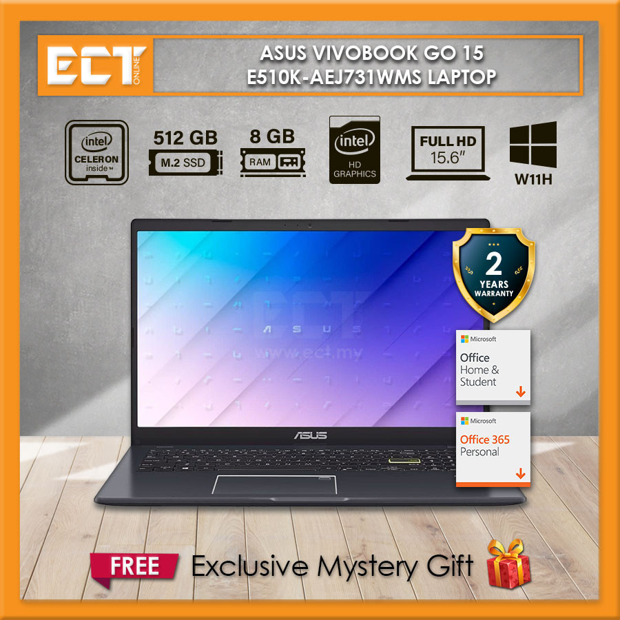 Asus VivoBook Go 15 E510K-AEJ731 / 732WMS Laptop (Cel N4500 2.80GHz,8GB ...