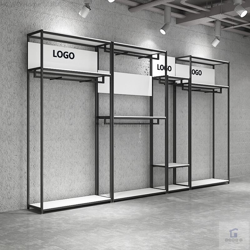 Clothing store display racks, display racks, clothes hangers, double ...