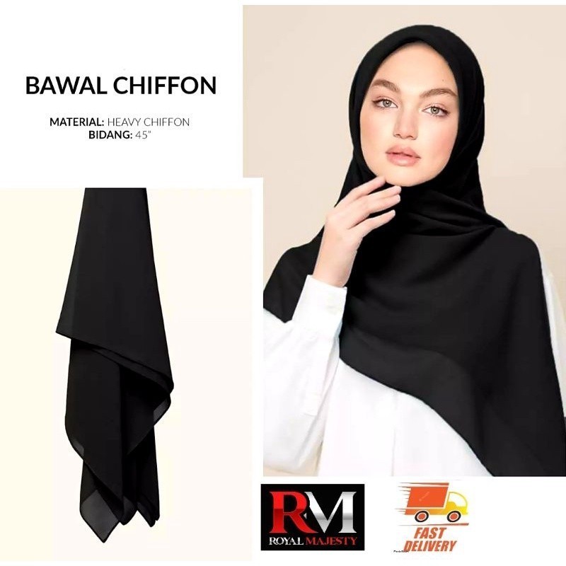Bawal Cotton Plain Bidang 45 | Tudung Bawal | Bawal Murah | Tudung ...