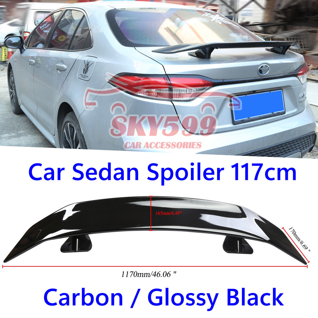 Universal Car Sedan Spoiler GT Black/Carbon SAGA PERSONA WIRA WAJA ...