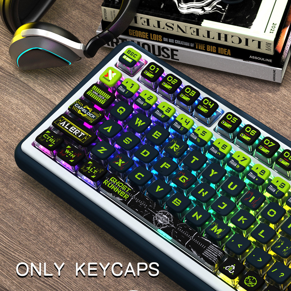 PBT Ghostrunner Four Sided Shine Through Crystal Keycap MSA Profile ...