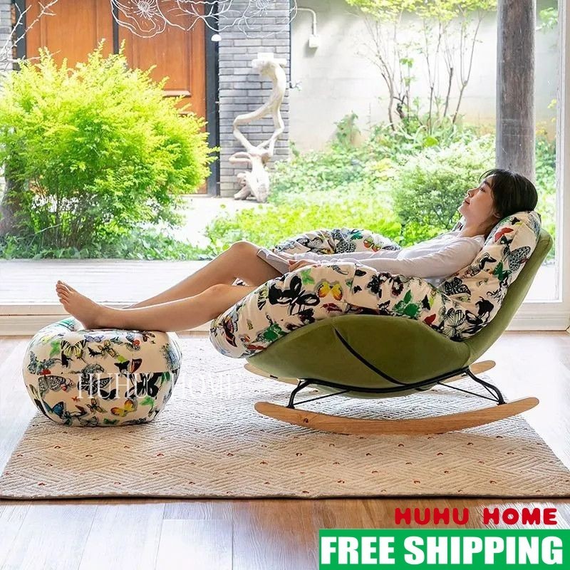 Light Luxury Single Lazy Rocking Chair Sofa Recliner HOME Living Room ...
