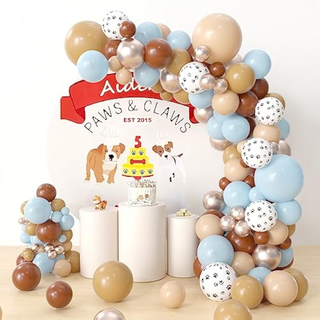 Puppy Dog Birthday Party Supplies - 138Pcs Dog Party Balloon Garland ...