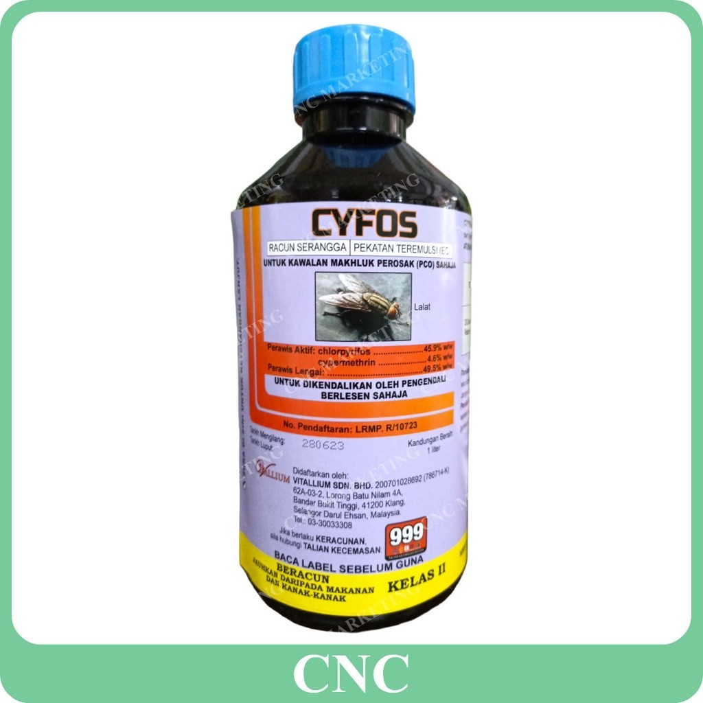 1L Cyfos 505 Insecticide Racun Serangga 505 Ulat Kabuh Kutu Nurelle ...