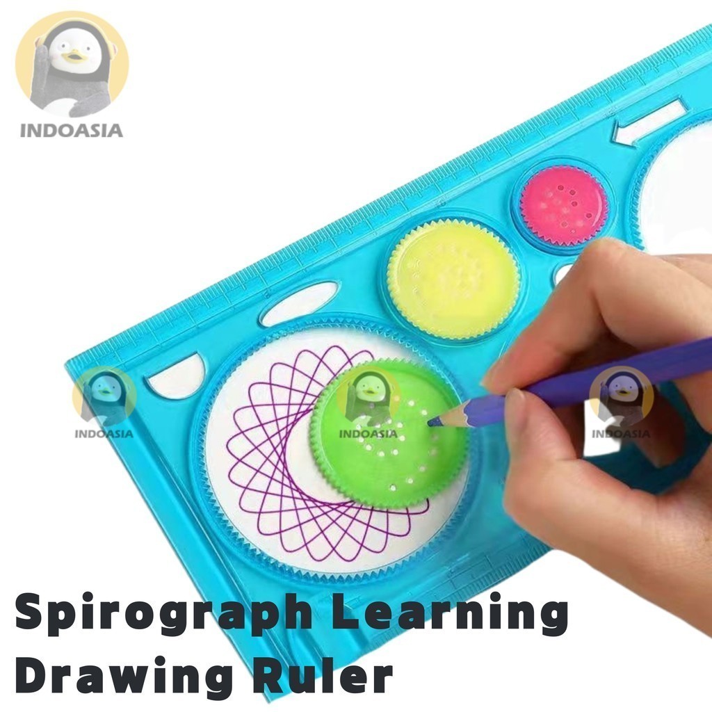 Spirograph Set Kids Magic Drawing Ruler Creative Drawing Ruler Kids Flower Ruler Pattern ...