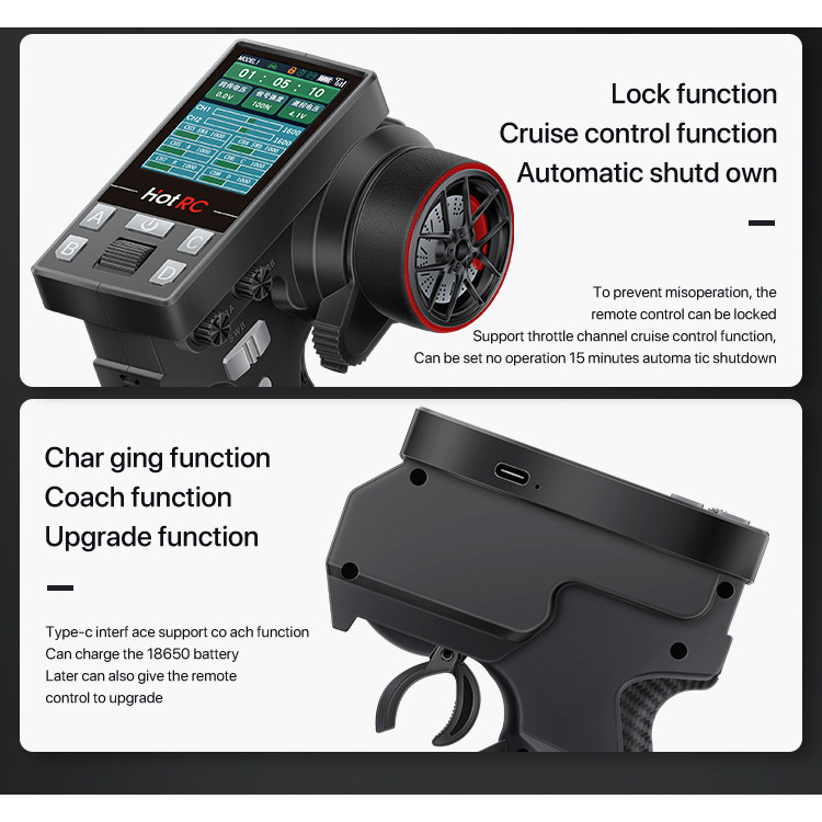 HotRC Transmitter CT-6A CT-8A DS600 6CH 8CH 2.4GHz Radio System Remote ...