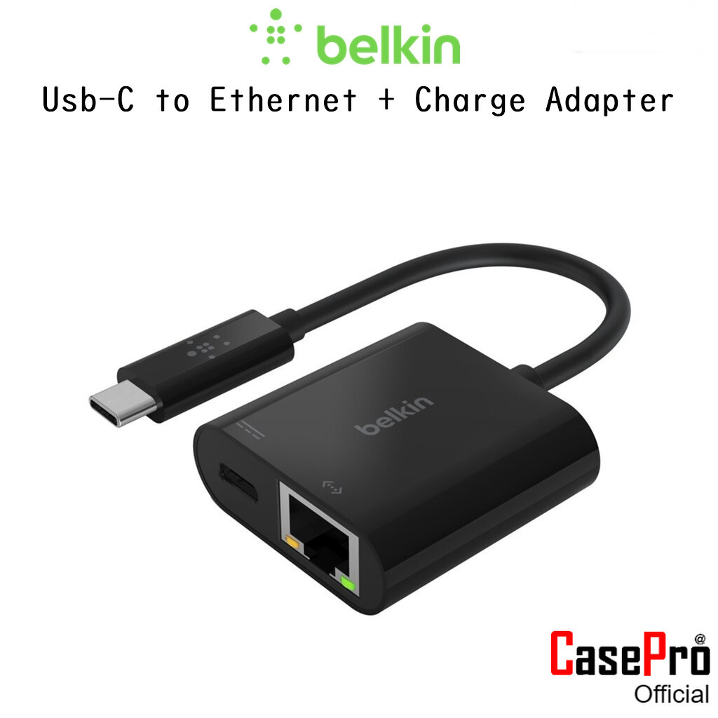 Belkin Usb-C to Ethernet + Charge Adapter Lan Connector With 60w ...