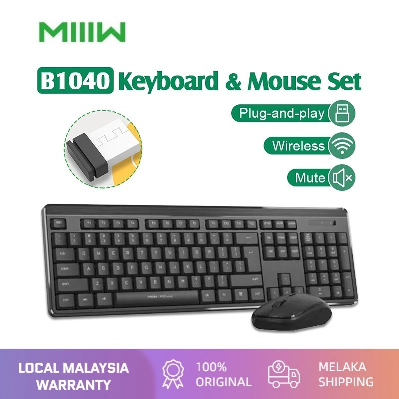 Xiaomi MIIIW Wireless Keyboard Mouse Set RF 2.4GHz 104 Keys Full Size ...
