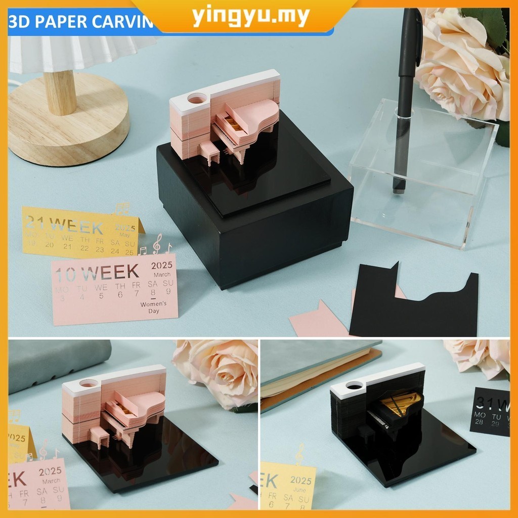 3D Memo Pad Paper Carving Art Creative Time Piece Calendar Decorative ...