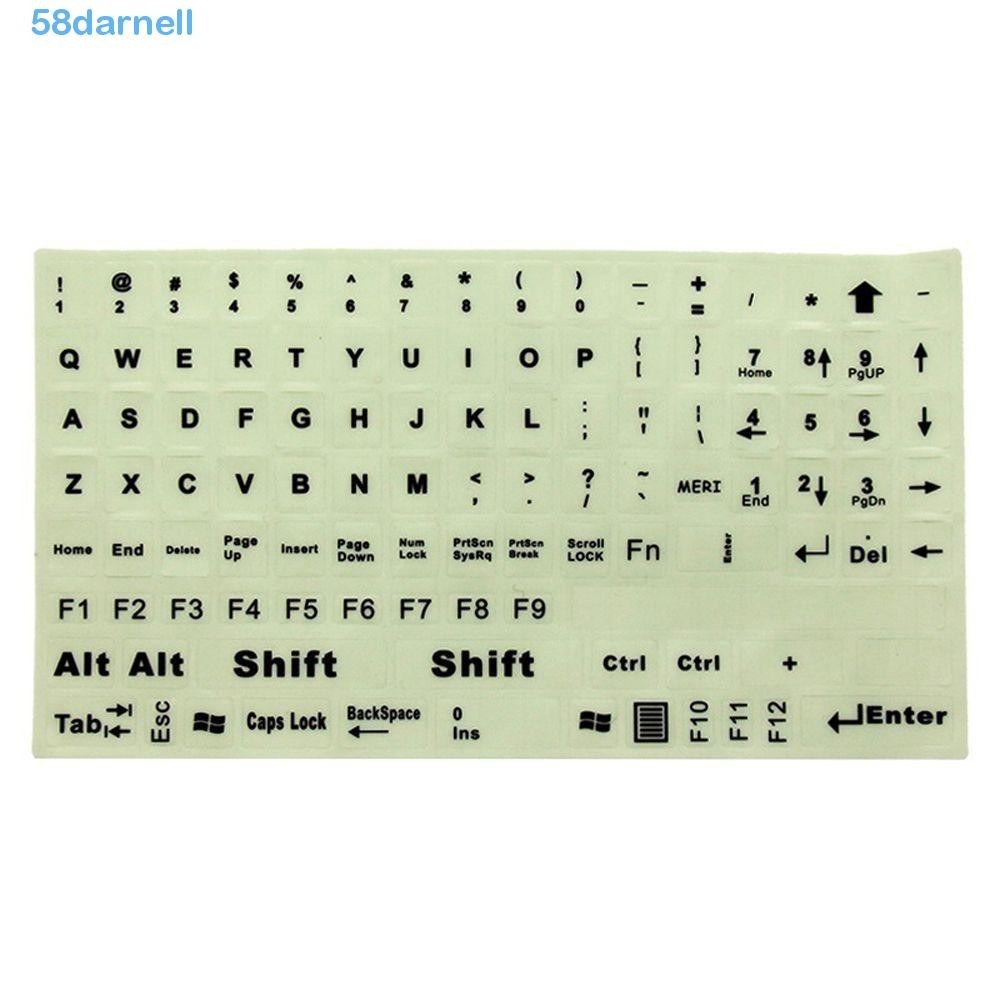 DARNELL Keyboard Sticker Backlight General English Luminous Glow In The ...