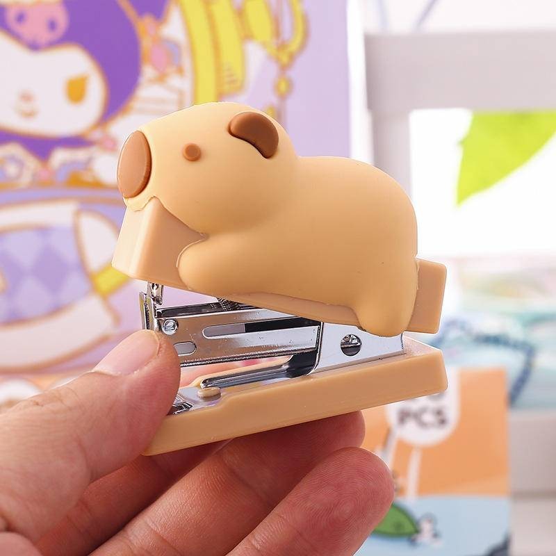 1Pcs 3D Capybara Mini Stapler Set with Staples Cute Cartoon Paper ...