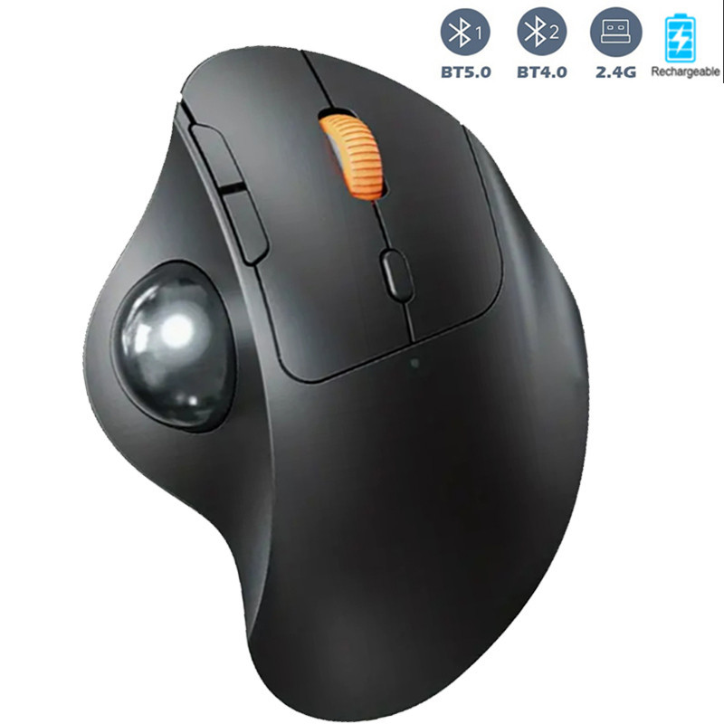 Wireless Bluetooth Trackball Mouse 2.4G RGB Ergonomic Rechargeable ...