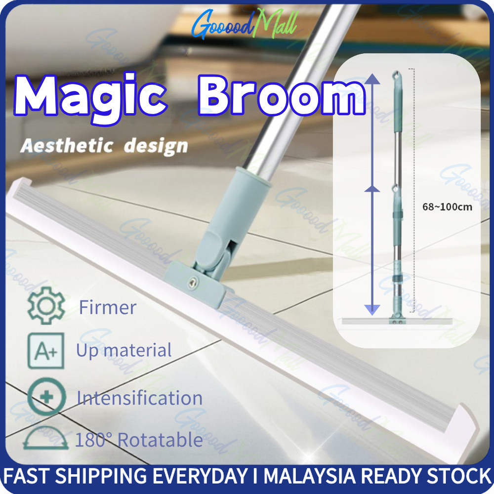 2-in-1 Broom Floor Glass Window Tiles 180° Rotatable Silicone Magic ...