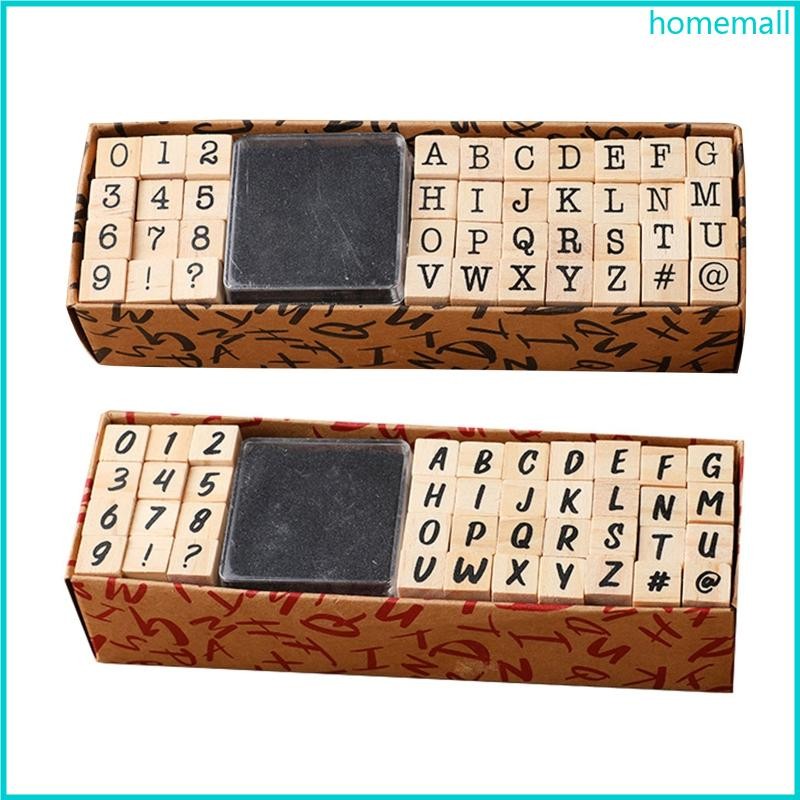 HO 40Pcs Box Number Letter Stamp Typewriter Font Handwriting Word Style ...