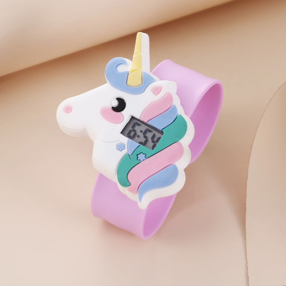 Unicorn Slap Bracelet Watch Kids Digital Watch Wristband Snap Bracelet ...