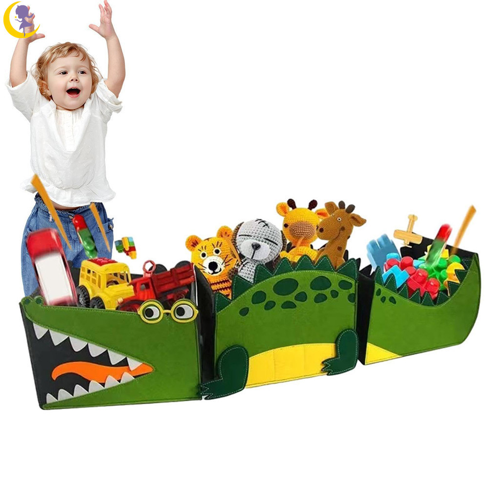 Felt Storage Basket Kids Room Storage Box, Crocodile Pattern Felt Box ...