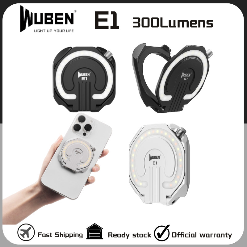 WUBEN E1 EDC Mini Flashlight, Rechargeable 300 Lumens LED Selfie Light ...