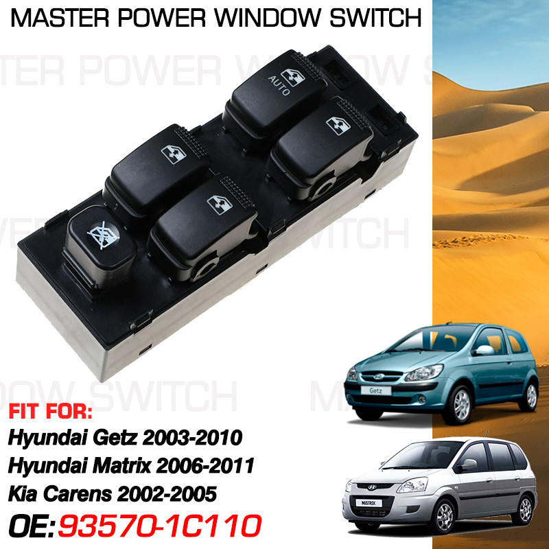 Master Power Window Switch Button 93570-1C110 14 Pins For Hyundai Getz ...