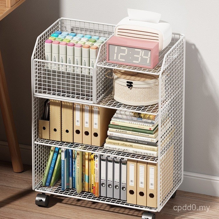 Rak di bawah meja, rak buku kecil di sebelah meja dari lantai ke langit ...