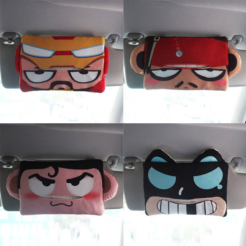 Tissue box Creative Cartoon Tissue Box Automotive Sun Louver Tissue Bag ...