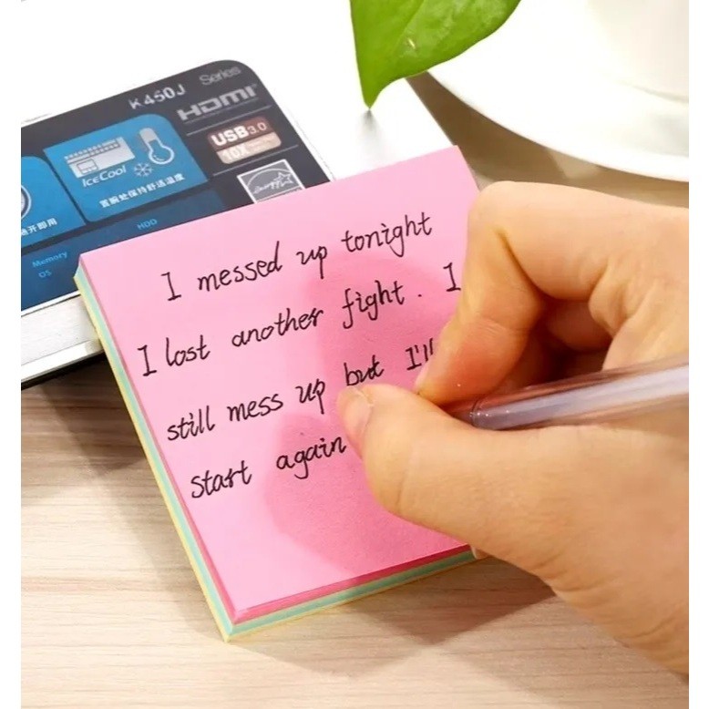 100 Sheet Colorful Notepad Sticky Paper Note Morandi Memo Pad Label ...