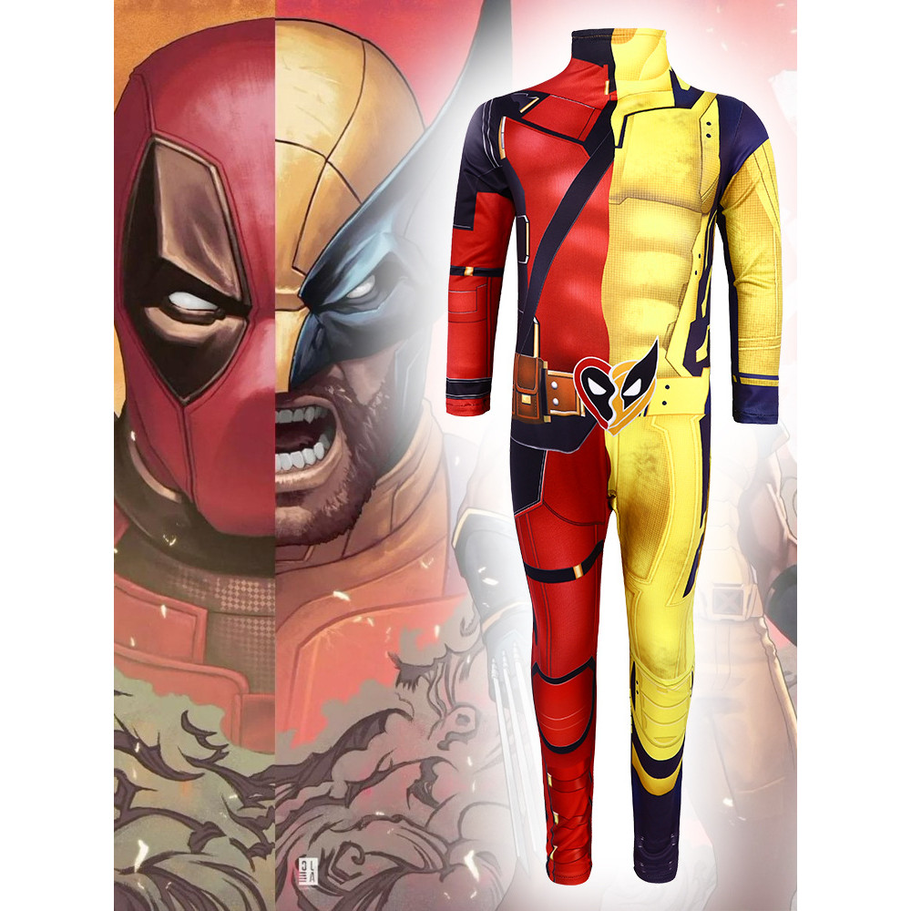 Halloween Costume for Kids Wolverine Deadpool Cosplay Wear Children ...