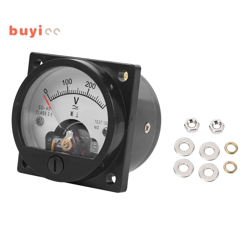 AC 0-300V Round Analog Dial Panel Meter Voltmeter Gauge Black | Shopee ...