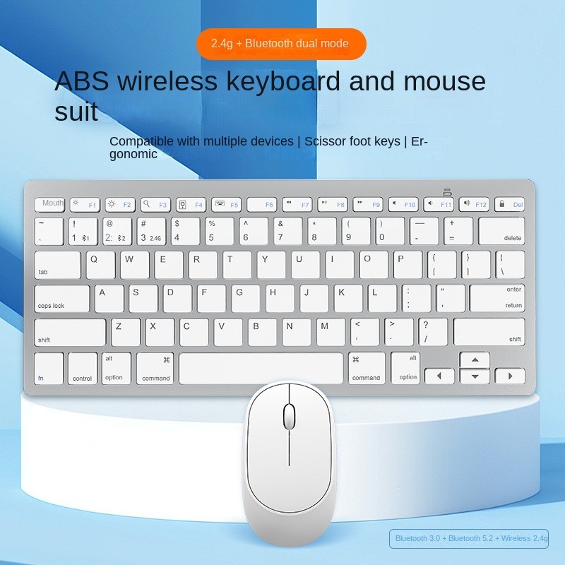 Three Mode Wireless Bluetooth Keyboard Mouse Set Notebook External Keyboard Mouse Mute Office