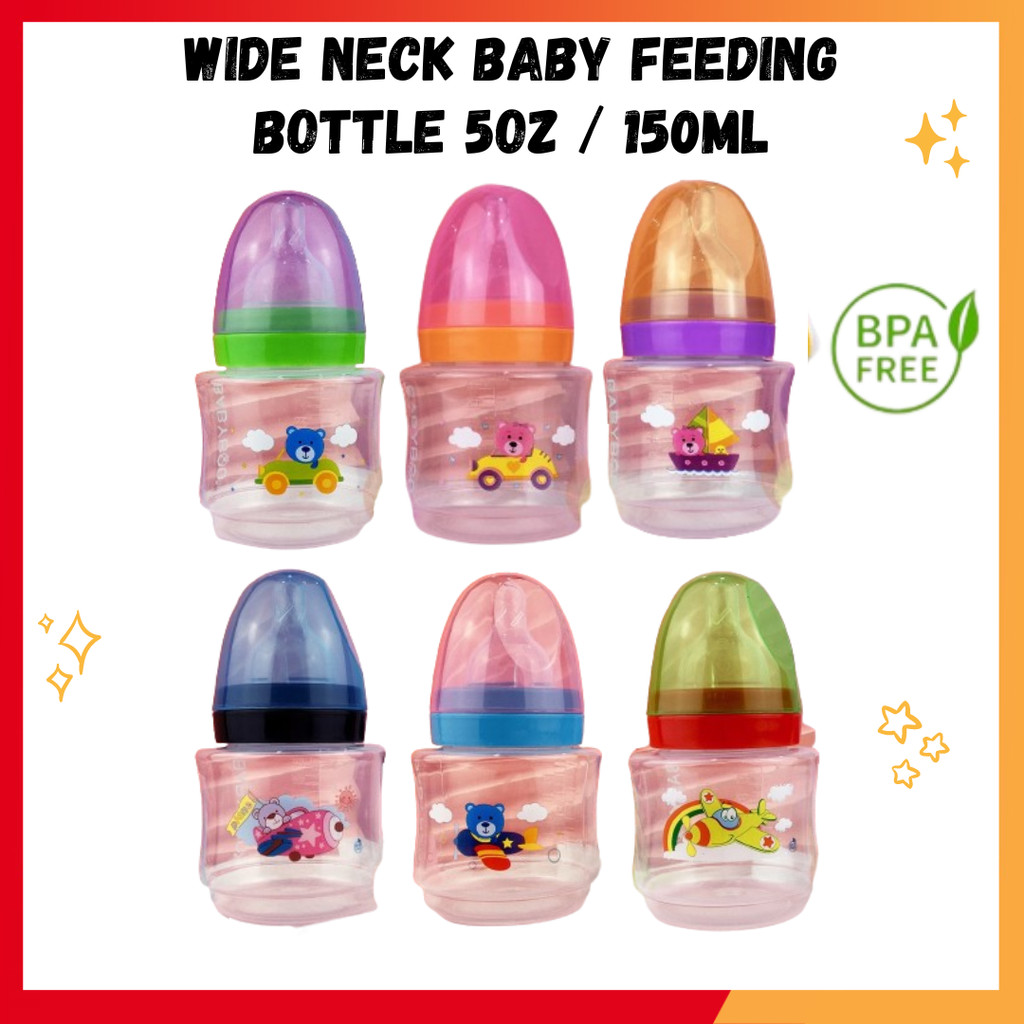 Wide Neck Feeding Bottle Baby 5oz 150ml / Baby Milk Bottle / Botol Susu ...