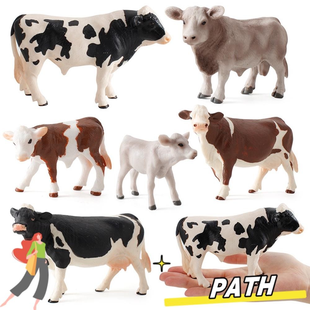 PATH 1/6pcs Multistyles Cow Action Figure Educational Toy Miniatures ...