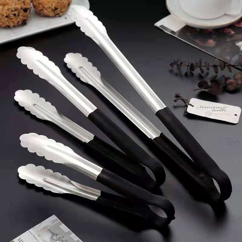 Heavy Duty Dipped Rubber Grip Stainless Steel Food Tong Food Grip Food ...