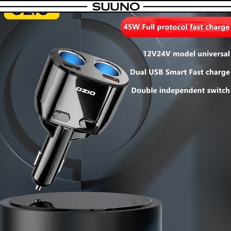 100W Car Charge Socket Charger Power Adapter PD 10A Dual USB Port Type-c LED Voltage Display ...