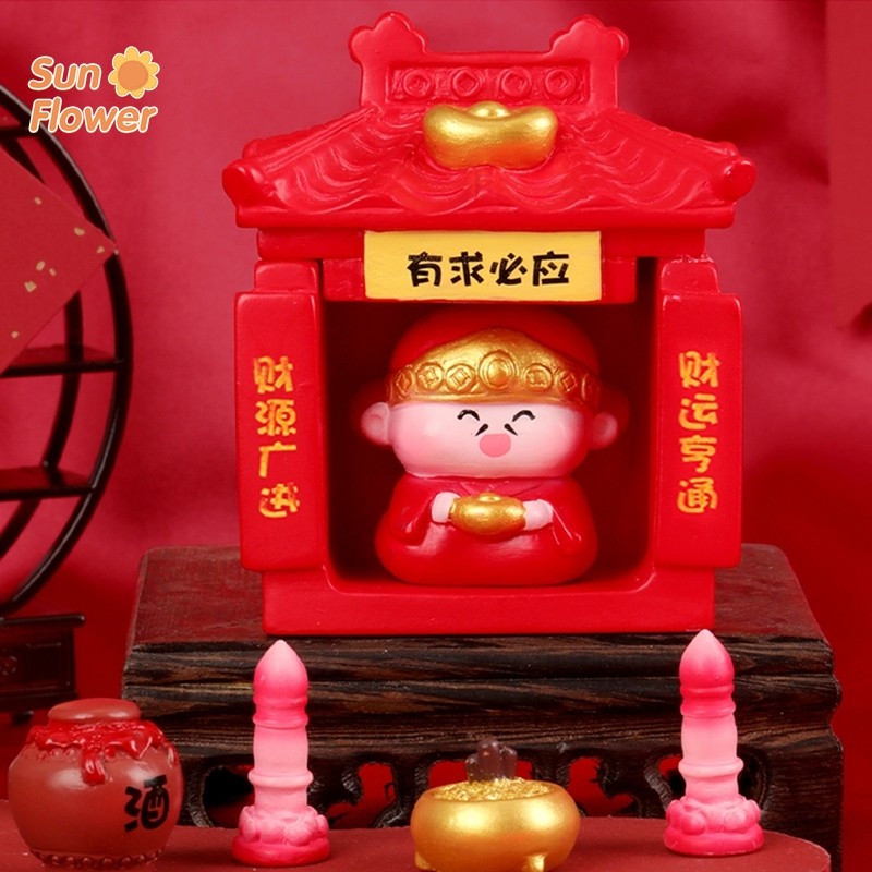 Cute Spring Festival Decorations Mini God of Wealth Shape Ornaments ...