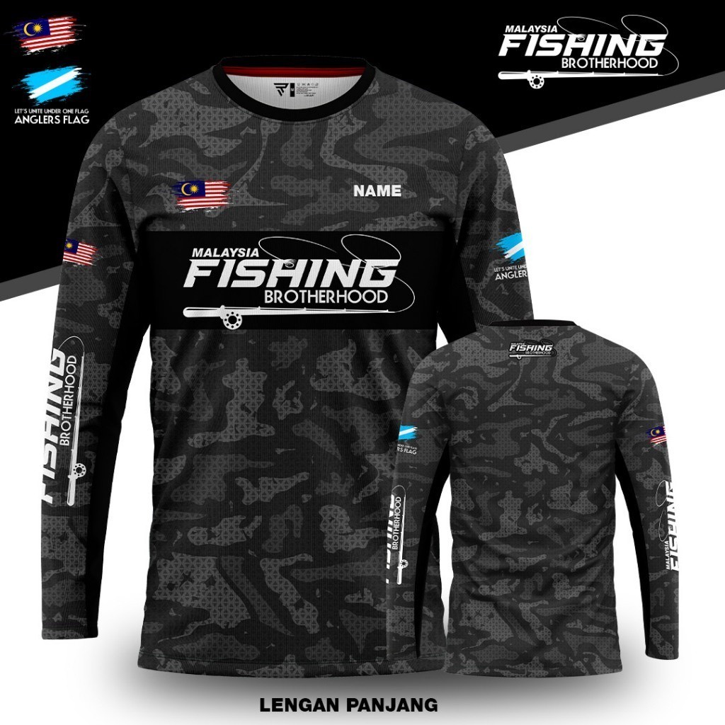 Free custom name BAJU MANCING Malaysia Fishing Brotherhood | Shopee ...