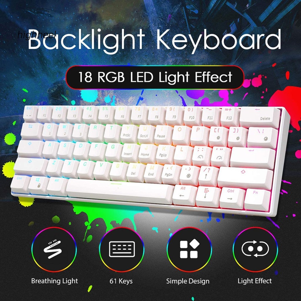 [HL] RK61 Desk Keyboard Sensitive Low Latency Ergonomic Wired Bluetooth ...