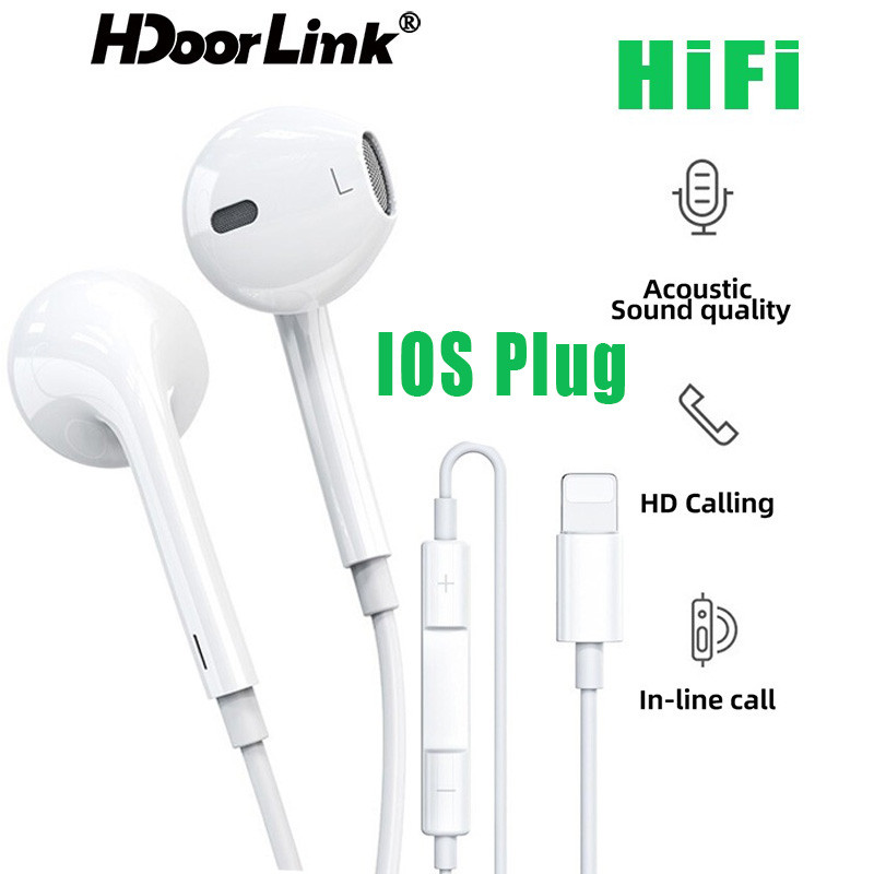 HdoorLink IOS Hifi Earphone Wired In-Ear Headset With Microphone ...