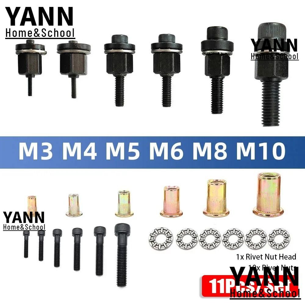 YANN 11Pcs/Set Manual Riveter Tool, Mandrel Staple M3 M4 M5 M6 M8 M10 ...