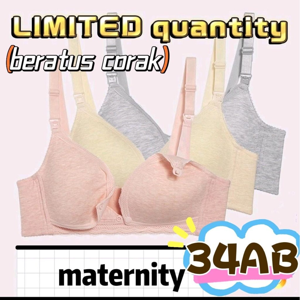 34AB 75AB maternity bra menyusu ,super big, soft smooth baju dalam Floral ,NURSING BRA plain 3/4 ...