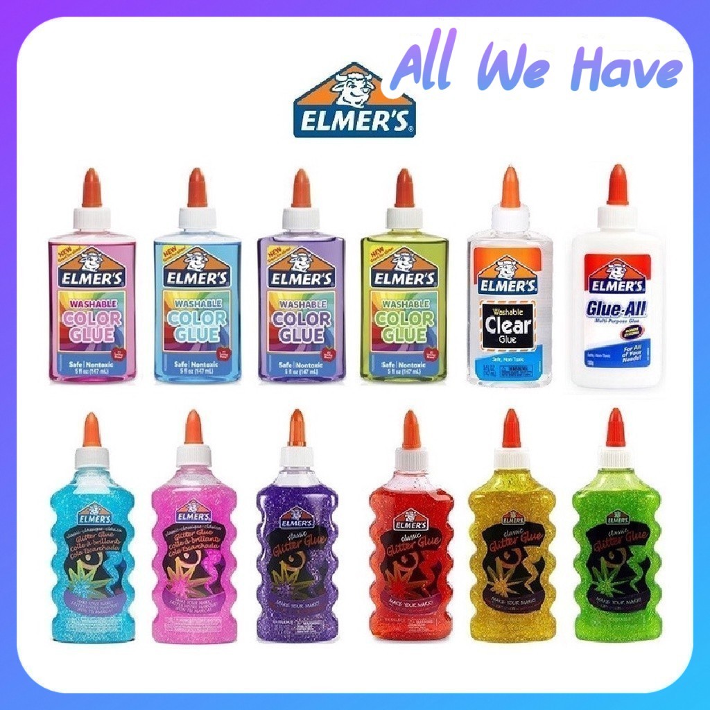 (NON TOXIC) Elmer's Colour Glue Glitter Glue Clear Glue All ...