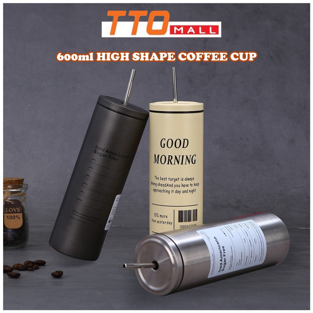 [TTO] 600ml Ice Hot Coffee Cup Americano mug thermos botol air ...
