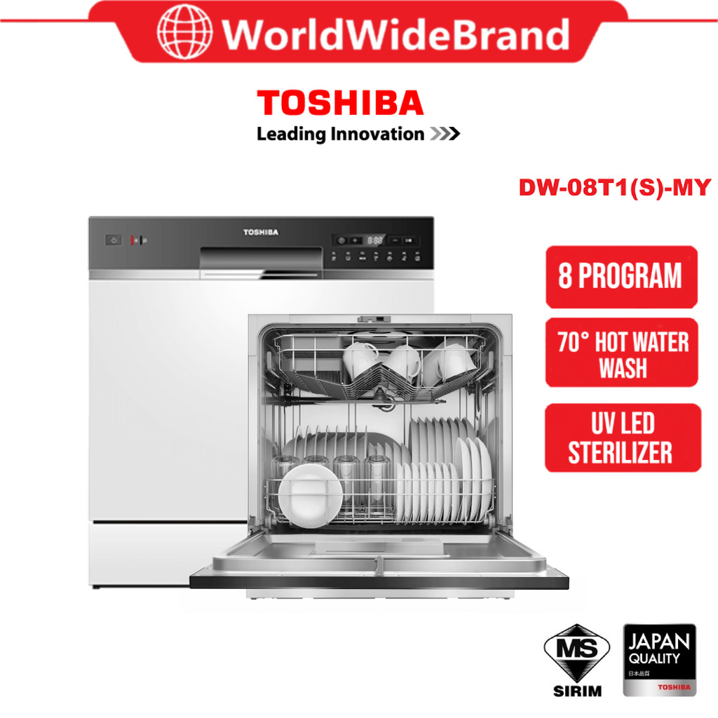 Toshiba Table Top Dishwasher (8 Sets) DW-08T1(S)MY | Shopee Malaysia