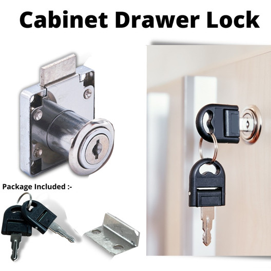 JGD Cabinet Drawer Lock Square Security Drawer Lock Set Kunci Laci Lock ...