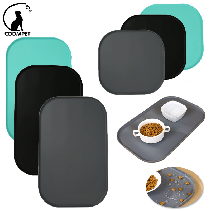 Silicone Dog Cat Bowl Mat Pet Fountain Tray Waterproof Food Pad Puppy ...