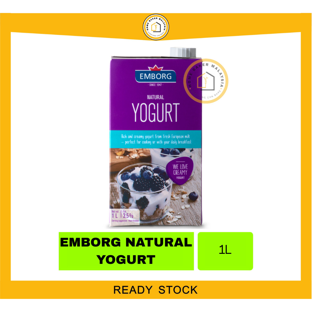 EMBORG NATURAL YOGURT 1LITRE [ FREE ICE PACK ] - HOME BAKER MALAYSIA ...
