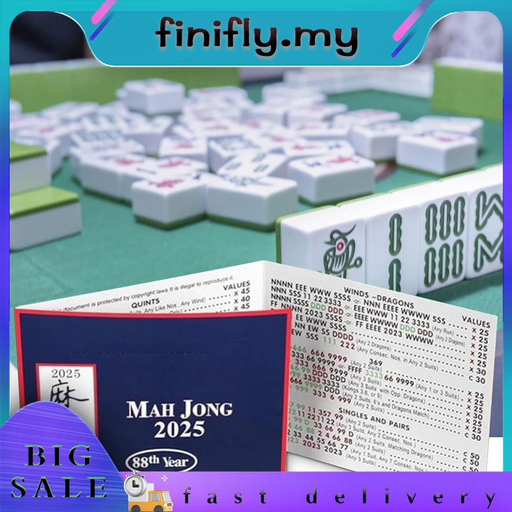 [finifly.my] 4Pcs 2025 Mahjong Cards Mahjong Scorecard Large Print ...