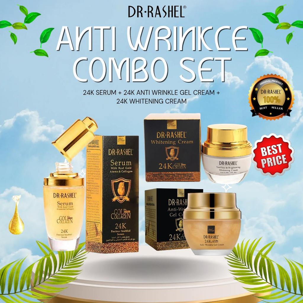 COMBO SET 24K ANTI WRINKLE ANTI AGING SET BY DR RASHEL | Shopee Malaysia