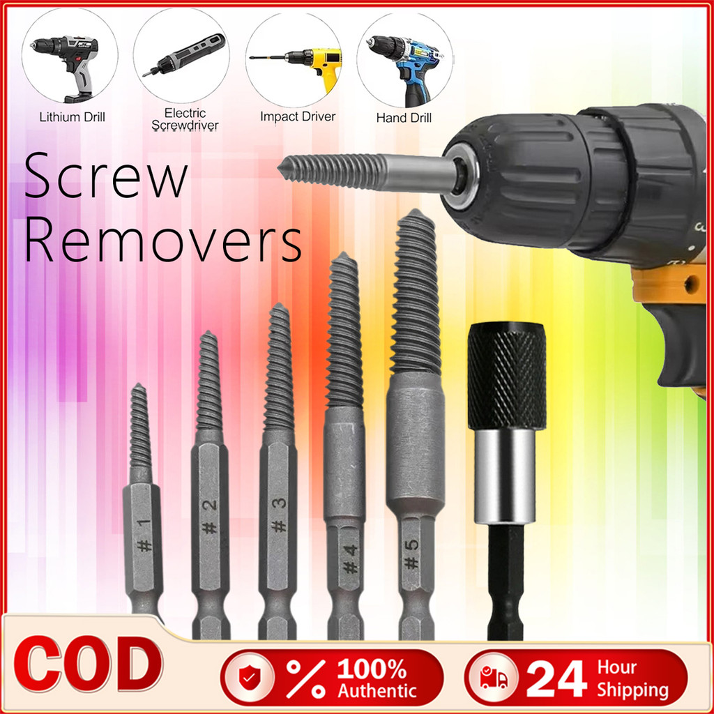 Hex Shank Broken Bolt Extractor 5pcs/Set Upgraded Metal Drill Bit Guide ...