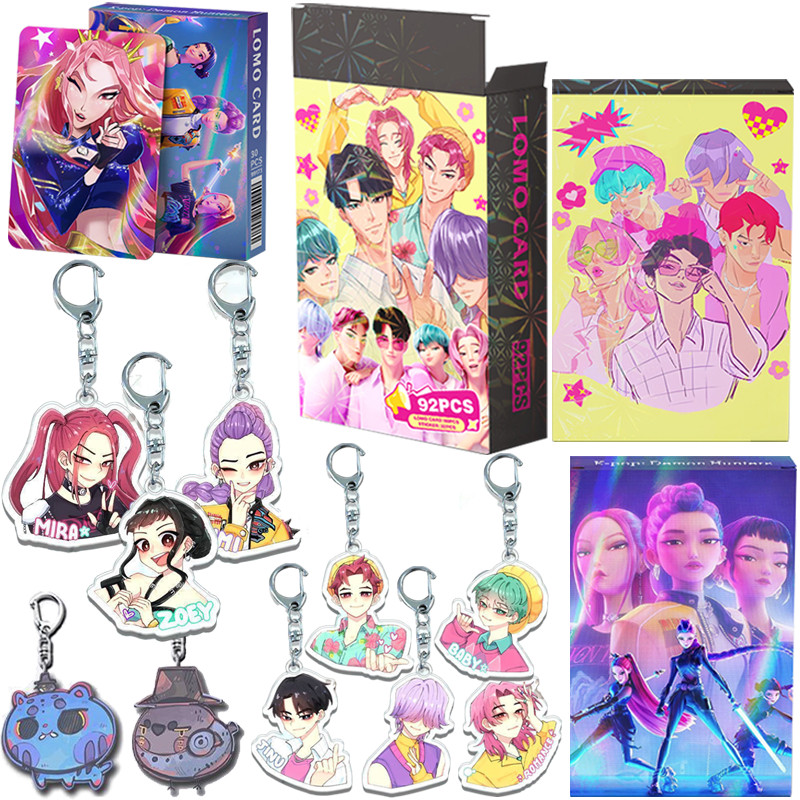 Lomo Card HUNTR/X Saja Boys KPOP DEMON HUNTERS Photocards Rumi Jinu Derpy Tiger Sticker Acrylic ...