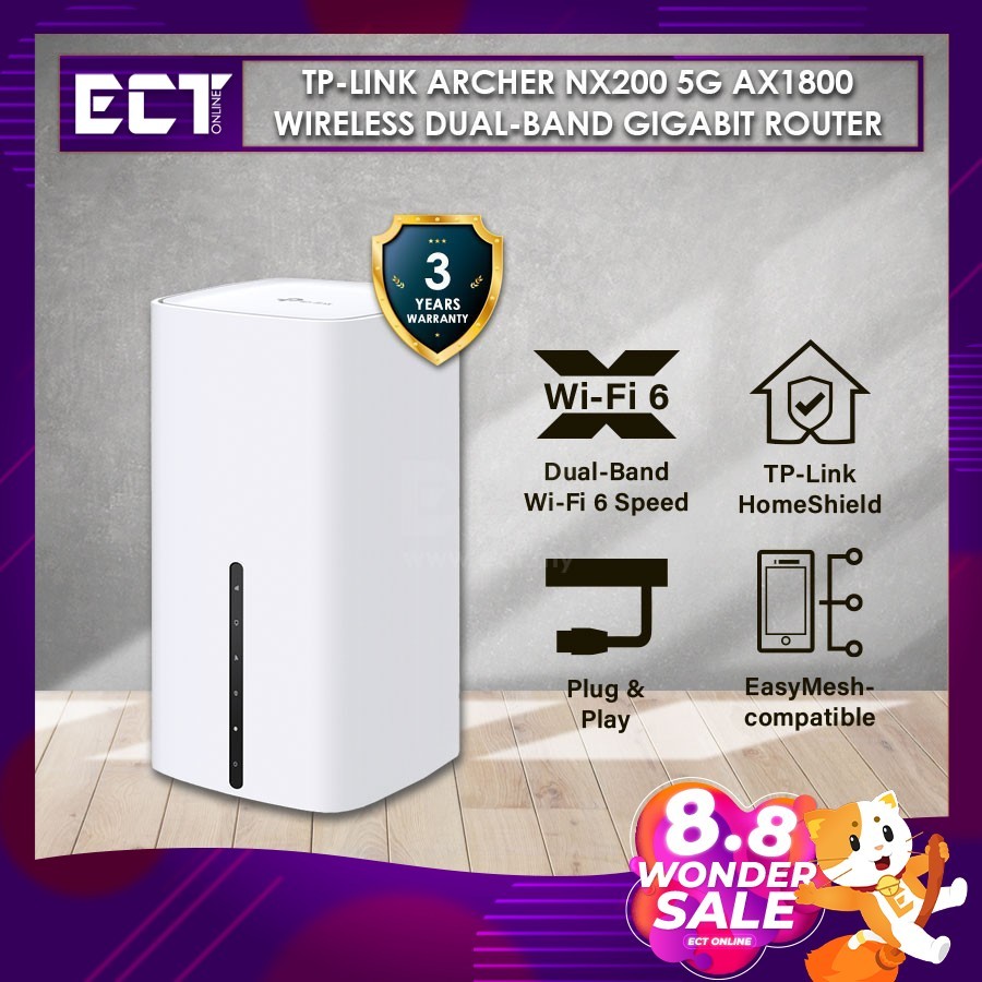 TP-Link Archer NX200 5G AX1800 Wireless Dual-Band Gigabit Router with ...